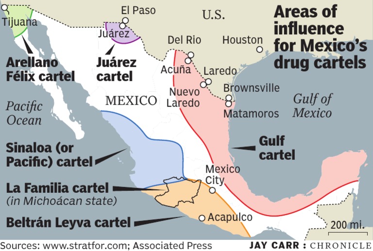 Mexico Drug Cartels' Influence Areas | PDF