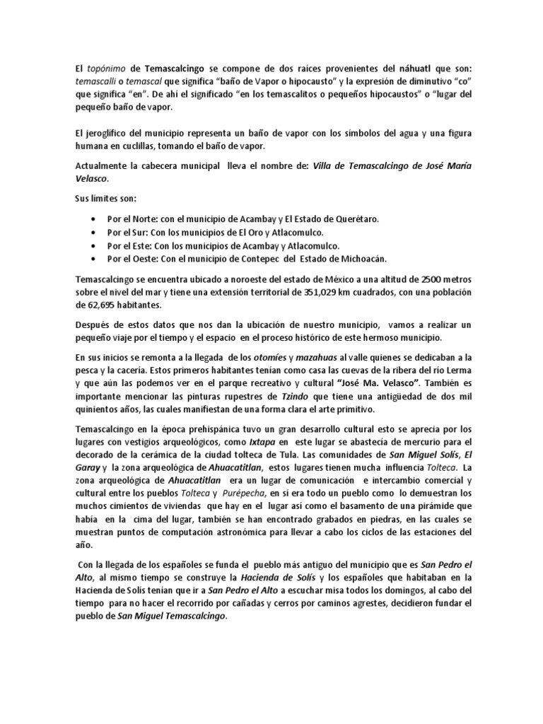 Cronológico Temascalcingo | PDF