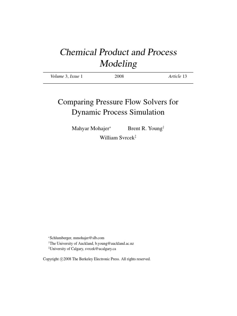 Comparing Pressure Flow Solvers For Dinamic Simulation | PDF | Fluid ...