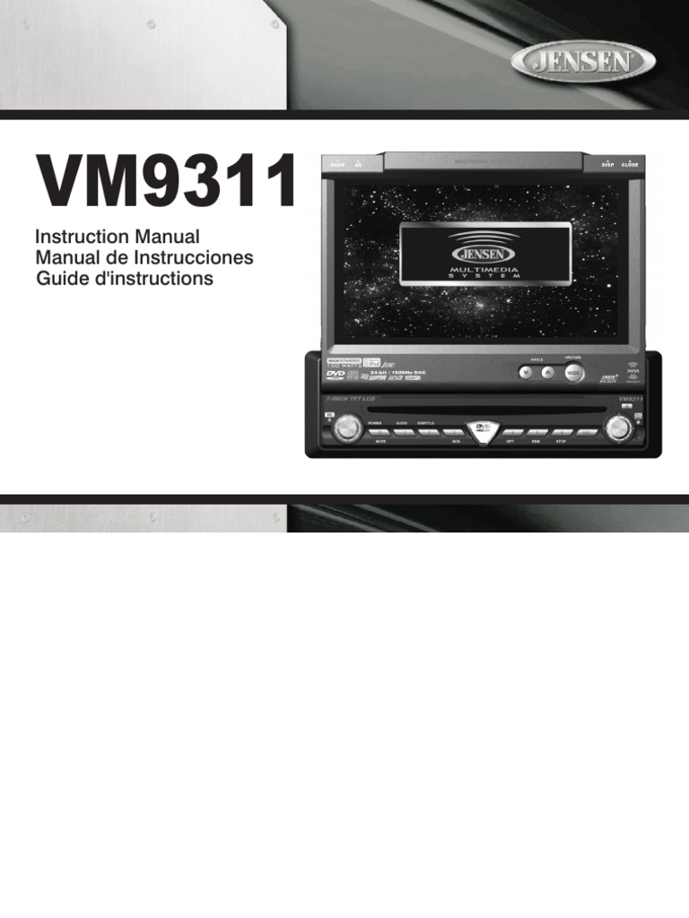 Jensen VM9311 Car Stereo Manual | PDF | Electrical Connector | Radio Broadcasting
