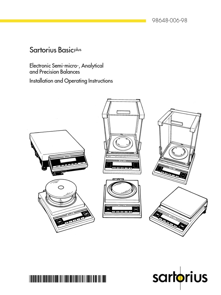 BP Sartorius PDF | PDF | Weighing Scale | Calibration