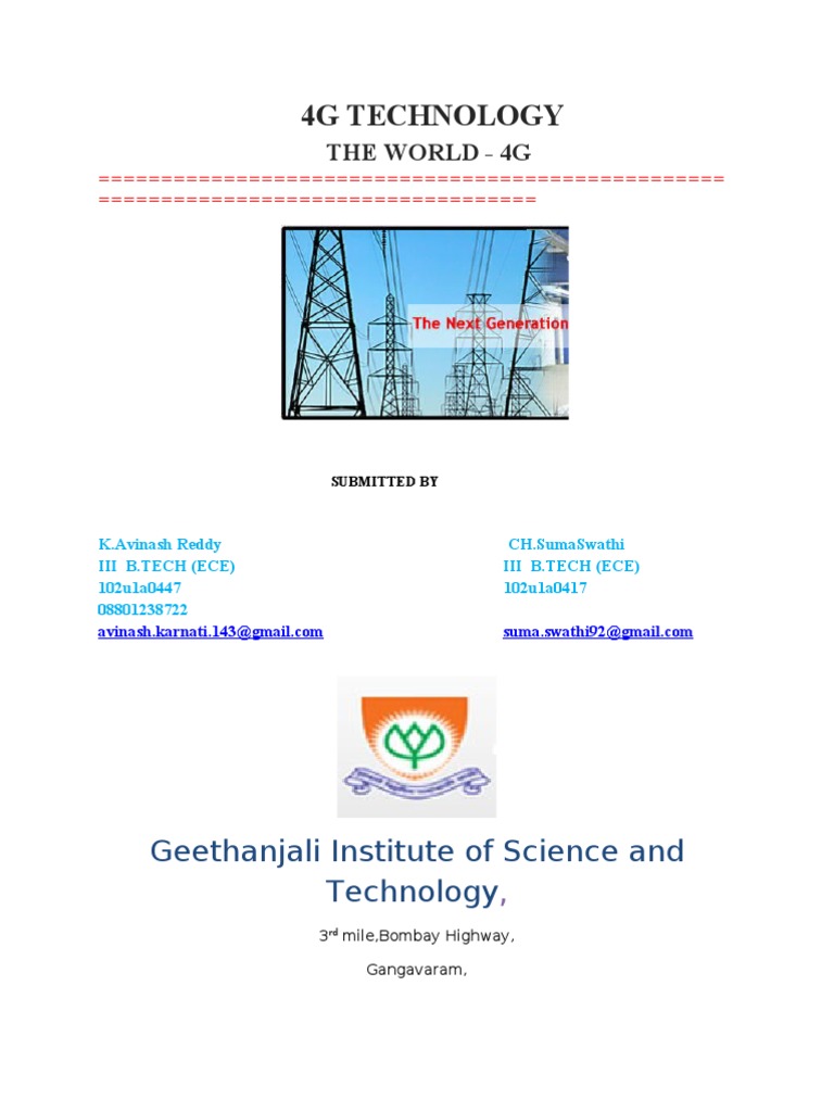 4G Full Paper Gist | PDF | 3 G | 4 G