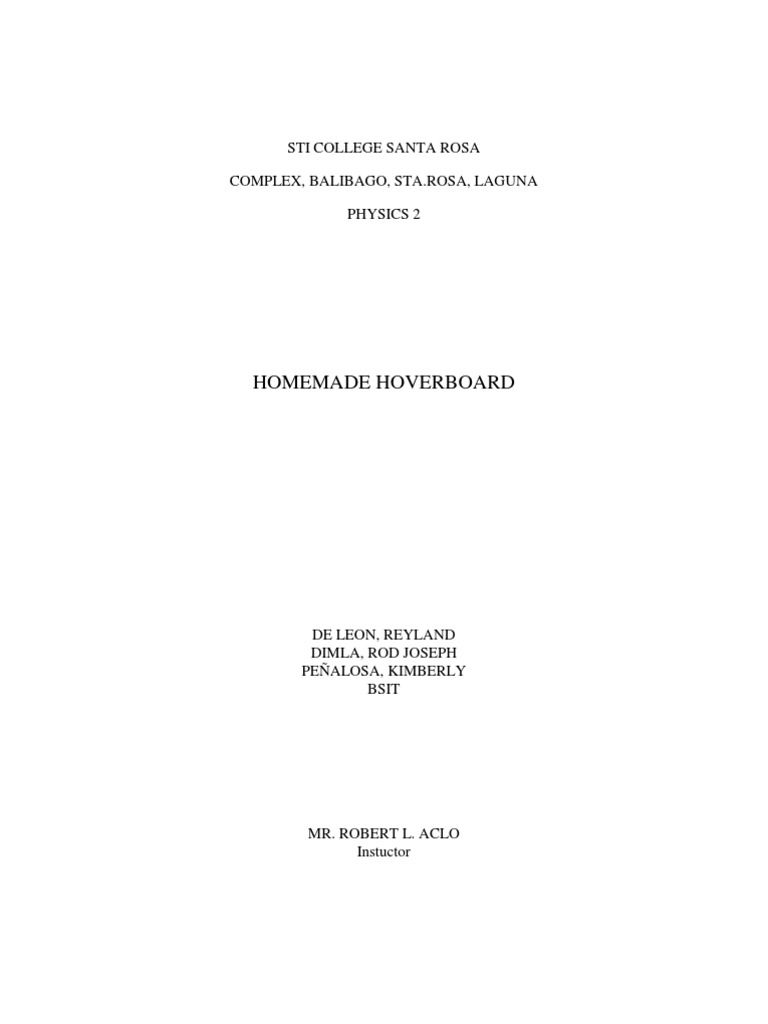 Homemade Hoverboard Project Guide | PDF