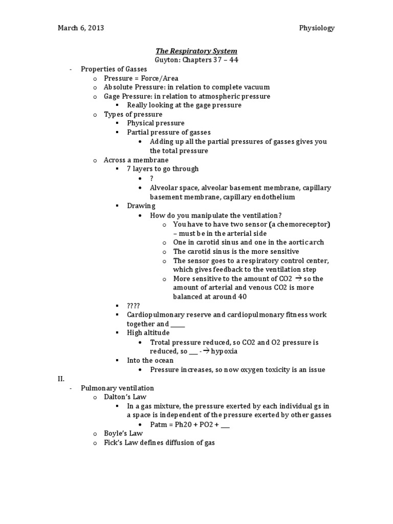 Guyton Respiration Overview | PDF | Respiratory System | Lung