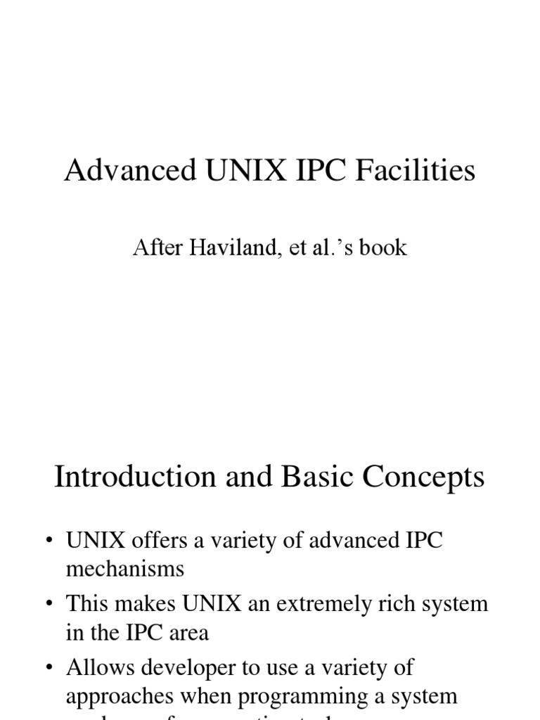 Advanced UNIX IPC Facilities | PDF | Subroutine | Computer File