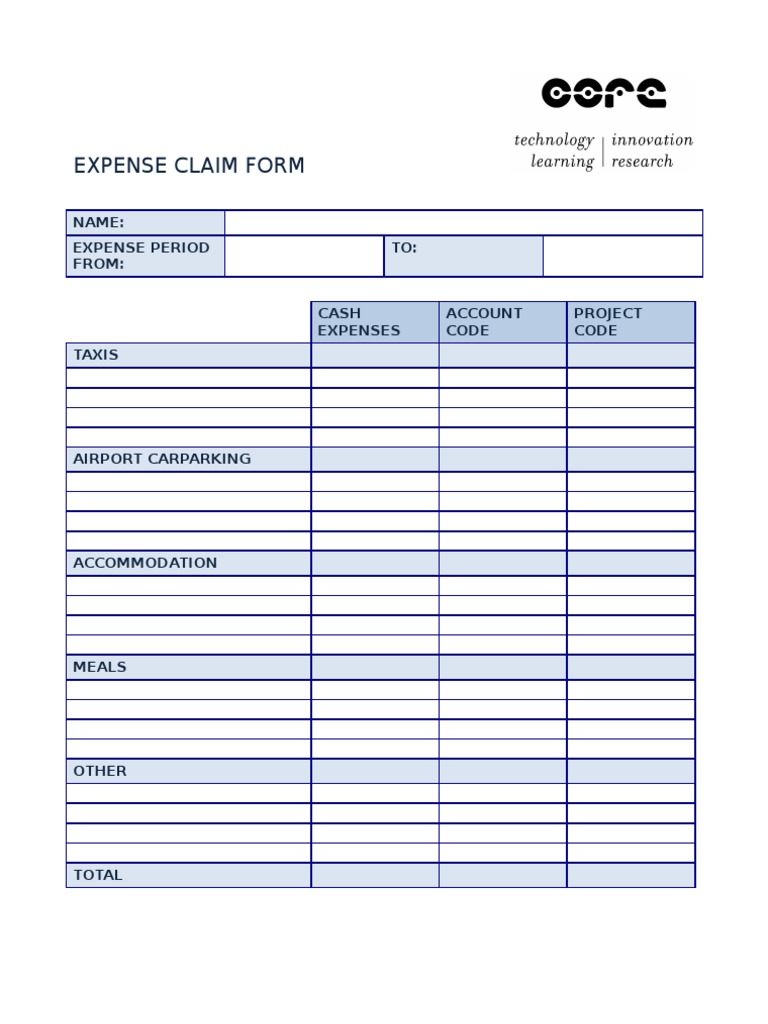 Expense Claim Form Template | PDF