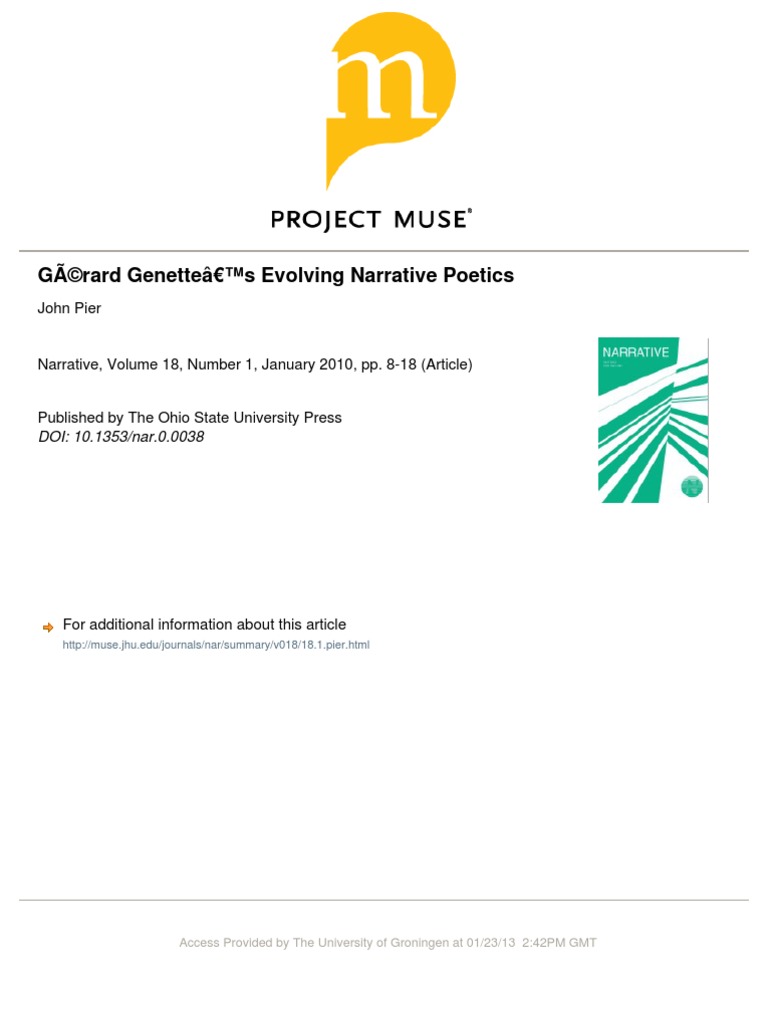 Gerard Genette's Evolving Narrative Politics | PDF | Narrative | Aesthetics