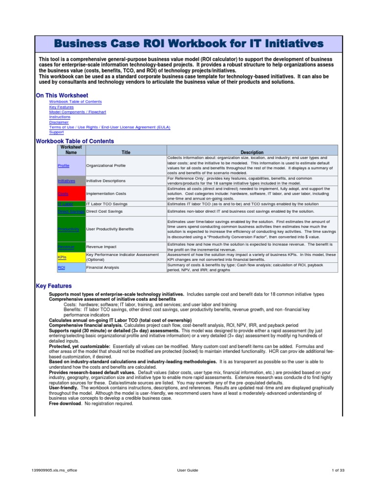 ROI Excel Sheet | PDF | Oracle Corporation | Customer Relationship ...