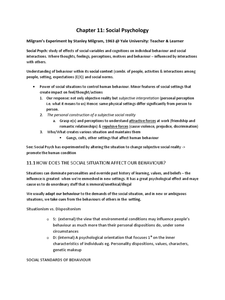 Psych Chap 11 | Conformity | Obedience (Human Behavior)