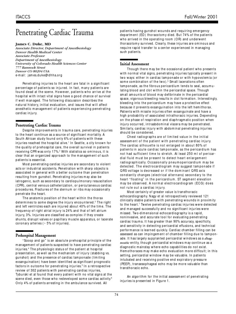 Cardiac Trauma 2 | PDF | Major Trauma | Heart