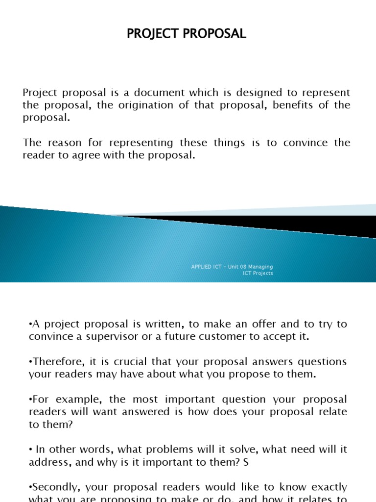 Project Proposal: APPLIED ICT - Unit 08 Managing ICT Projects