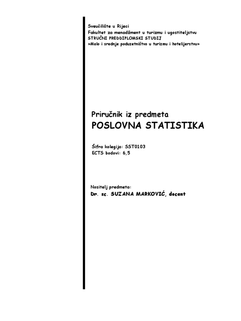 Priručnik Iz Statistike PDF | PDF