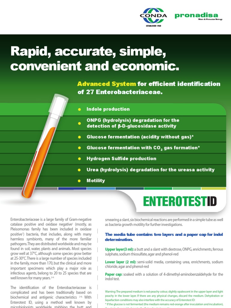 Conda Enterotest ID | Bacteria | Growth Medium