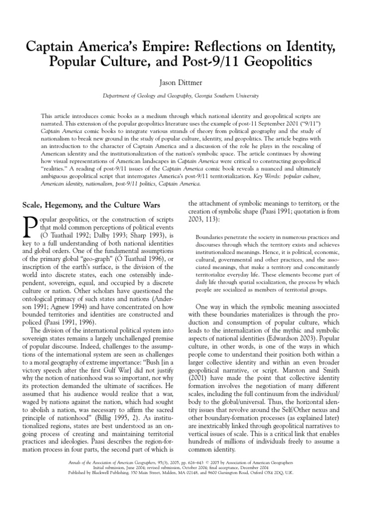 Dittmer, Jason - Captain America's Empire... Post 9-11 | PDF | Antonio ...