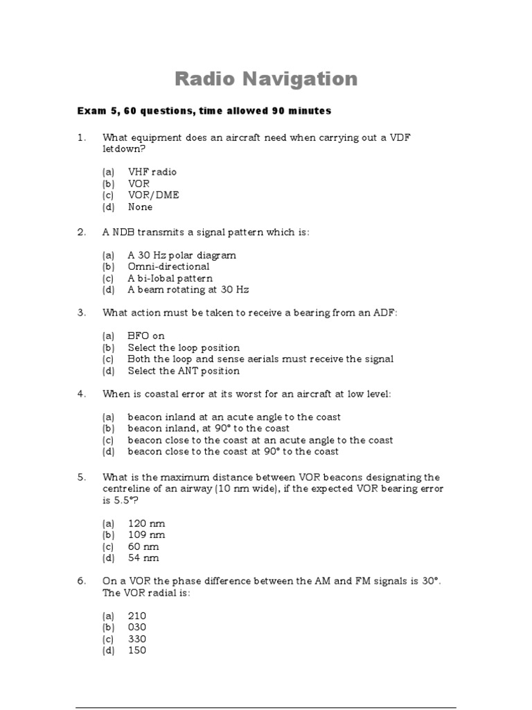 Radio Nav Exam 5 | PDF | Global Positioning System | Radio