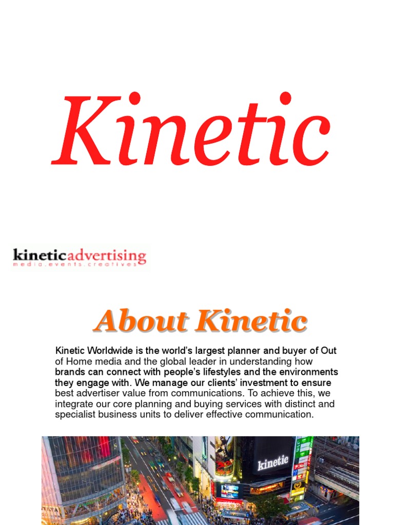 Kinetic Worldwide: Out of Home Media Leader | PDF | Advertising | Brand