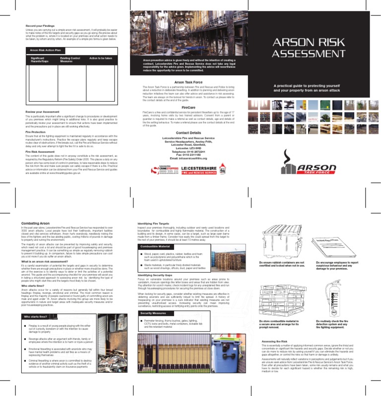 Arson Risk Assessment | PDF | Arson | Crime & Violence