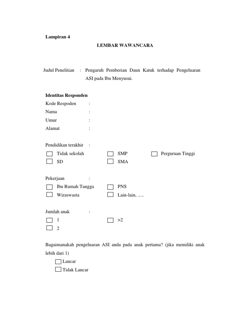 Lembar Wawancara Dan Observasi | PDF