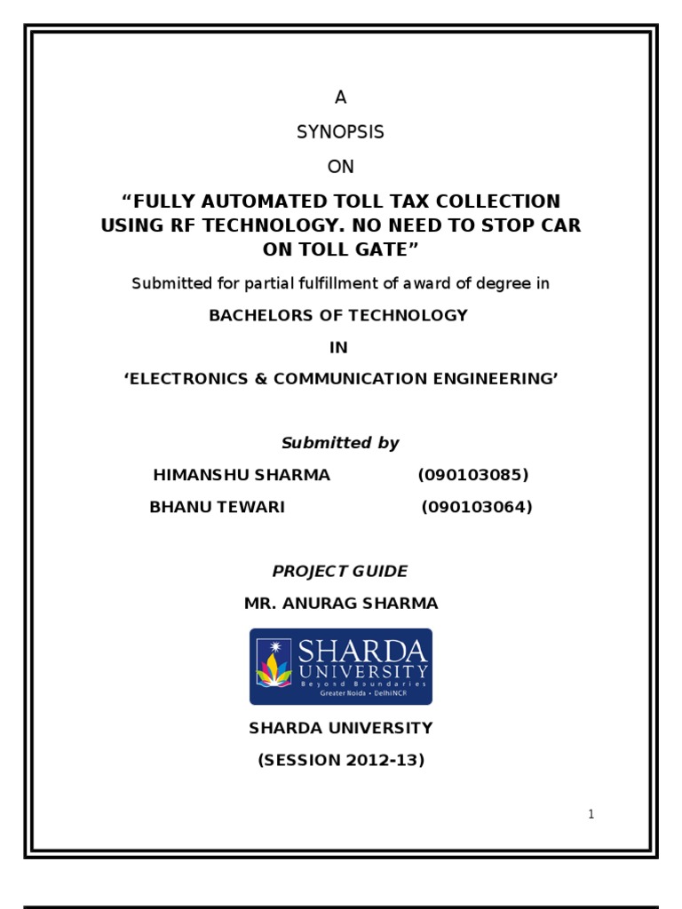 Fully Automated Toll Tax Collection Using RF Technology. No Need To ...