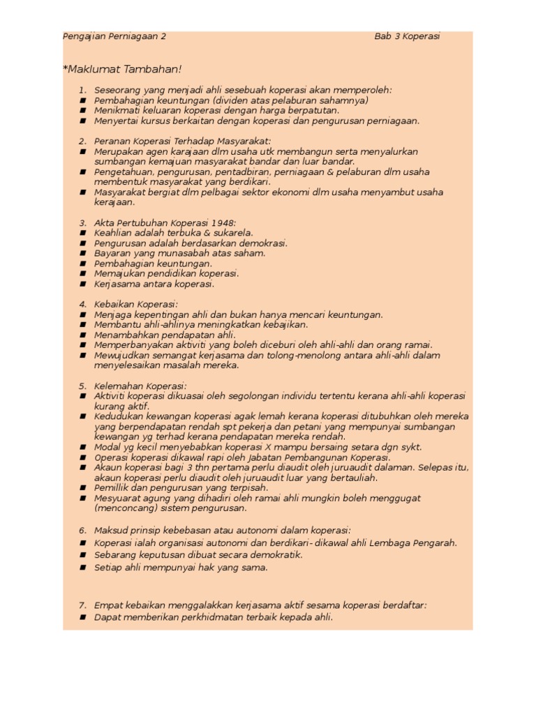 Koperasi Dan OBBU (Nota PP2) | PDF