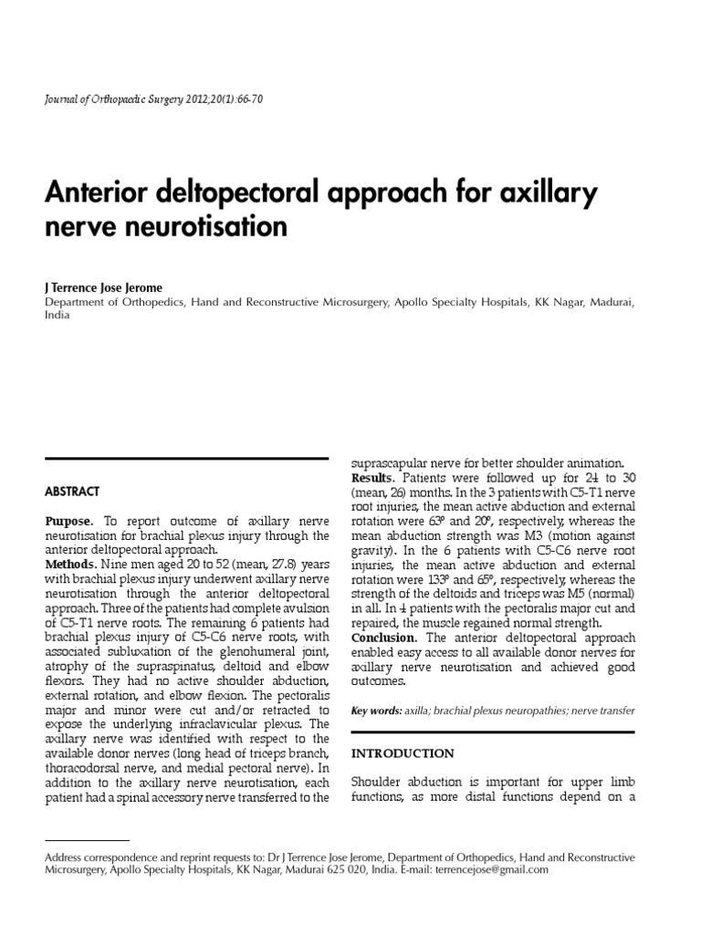 Anterior Deltopectoral Approach | PDF | Shoulder | Arm