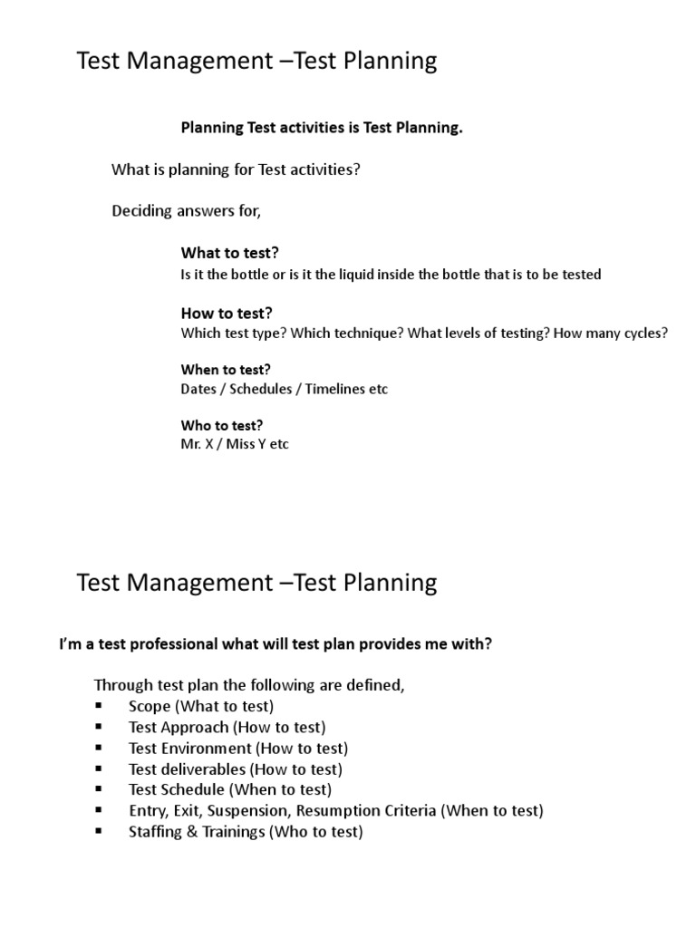 Test Management - Test Plan | PDF | Software Testing | Systems Engineering