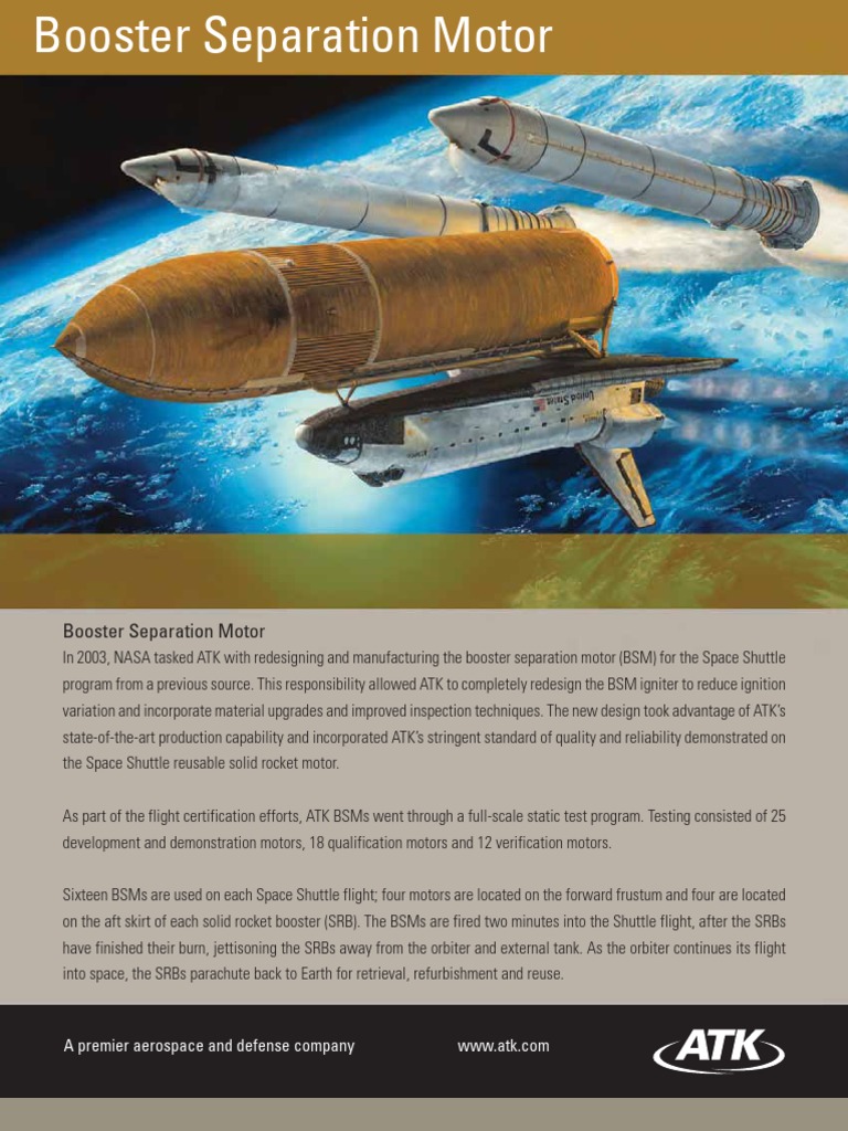 Space Shuttle Booster Separation Motor | PDF | Technology & Engineering