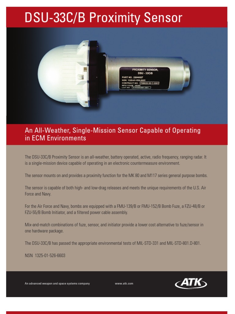 DSU-33 Proximity Sensor | PDF | Fuze | Sensor