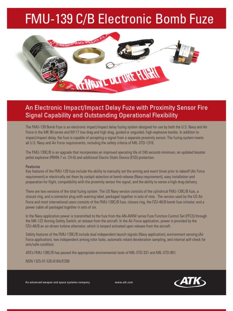 FMU-139 Bomb Fuze | Fuze | Electrical Connector