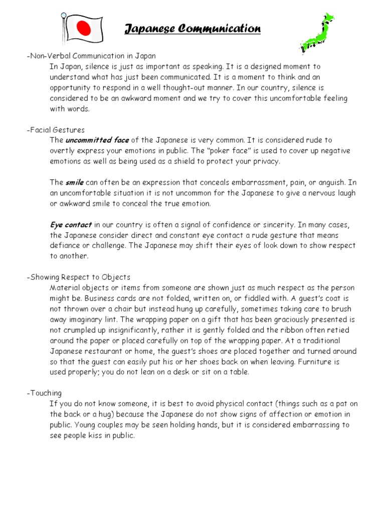 Japanese Communication | PDF | Japanese Language | Gesture