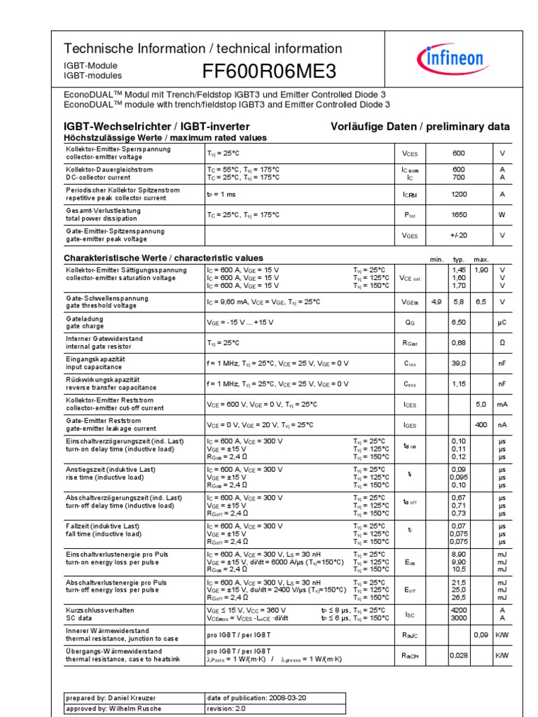 Infenion Igbt Module | PDF | Nature