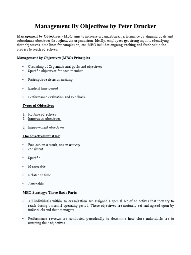 Management by Objectives | PDF | Goal | Empowerment