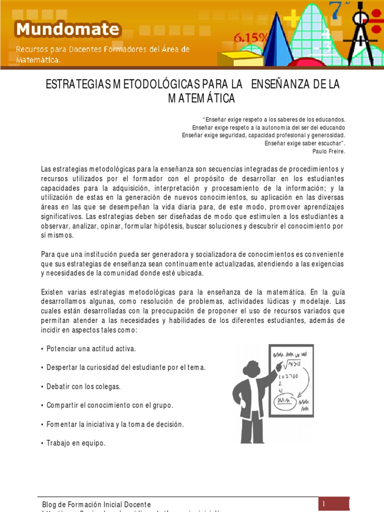 Estrategias para Enseñar Matemáticas | PDF