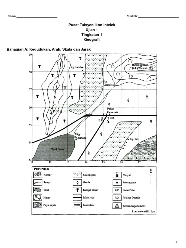 Form 1 Geography Test (Map) | PDF | Karier & Perkembangan | Metode ...