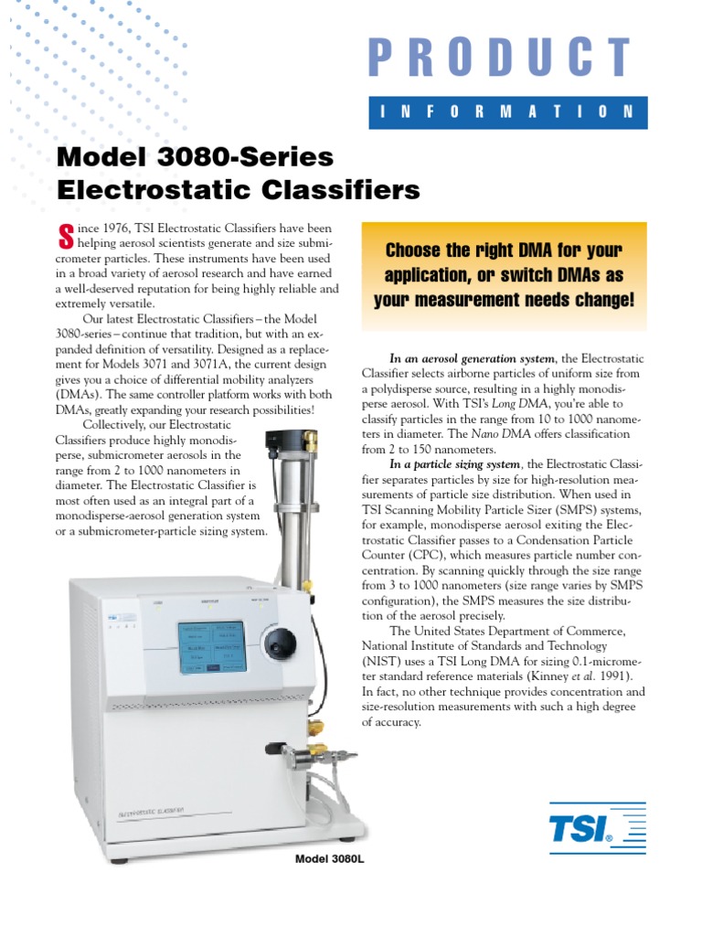 TSI 3080 SMPS | Aerosol | Particulates