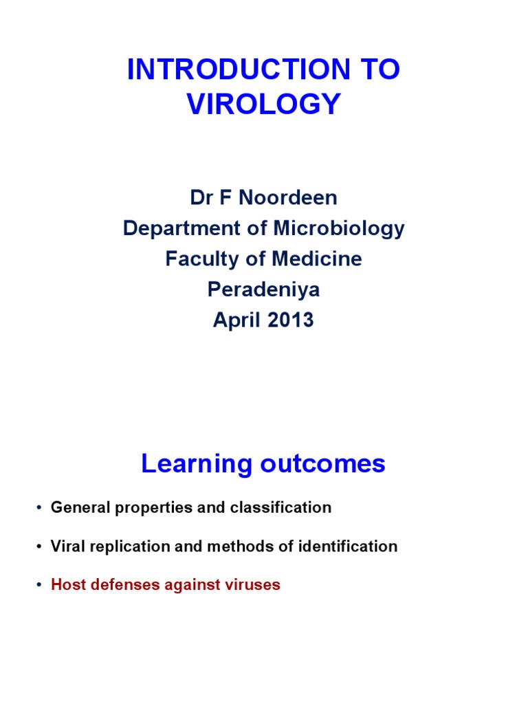 Introduction To Virology | PDF | Virus | Antiviral Drug