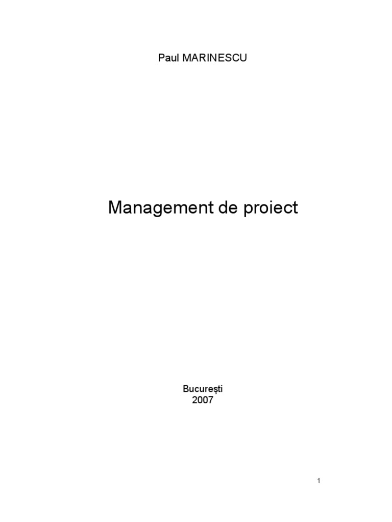 Management Pentru Proiect | PDF