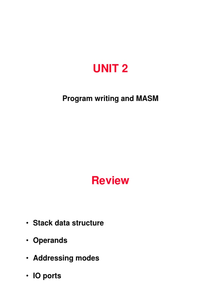 MASM Program Review | PDF | Assembly Language | Instruction Set MASM Program Review | PDF | Assembly Language | Instruction Set