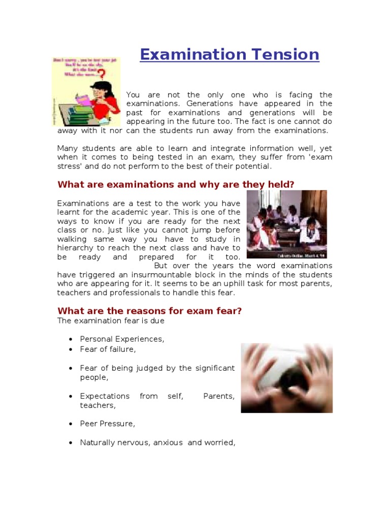 Examination Tension: What Are Examinations and Why Are They Held? | PDF