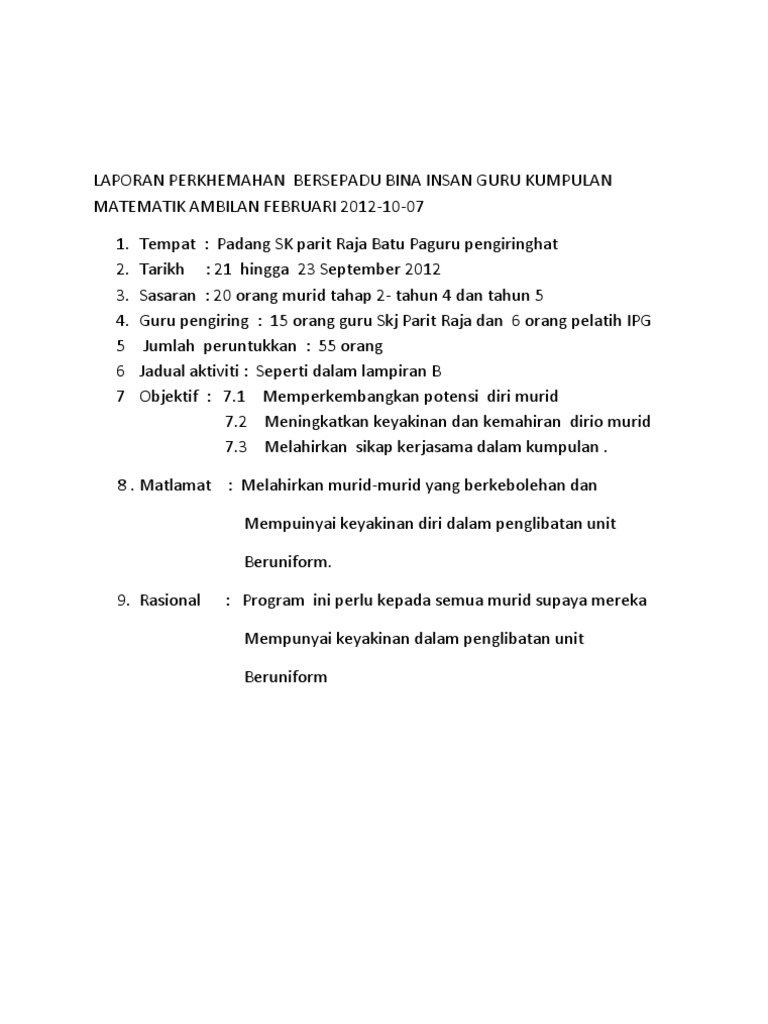Laporan Perkhemahan | PDF