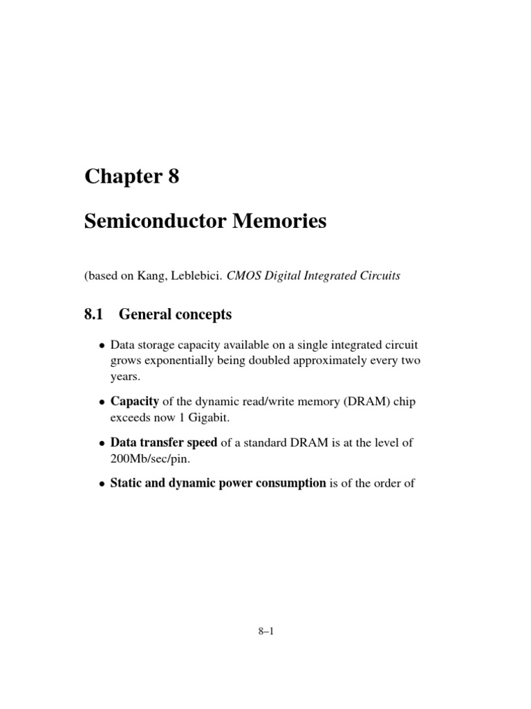 Semiconductor Memories 1 Pdf Random Access Memory Dynamic Random Access Memory