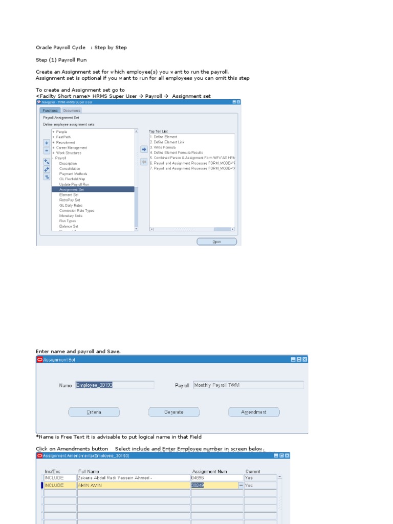 Oracle Payroll Cycle | PDF | Payroll | System Software