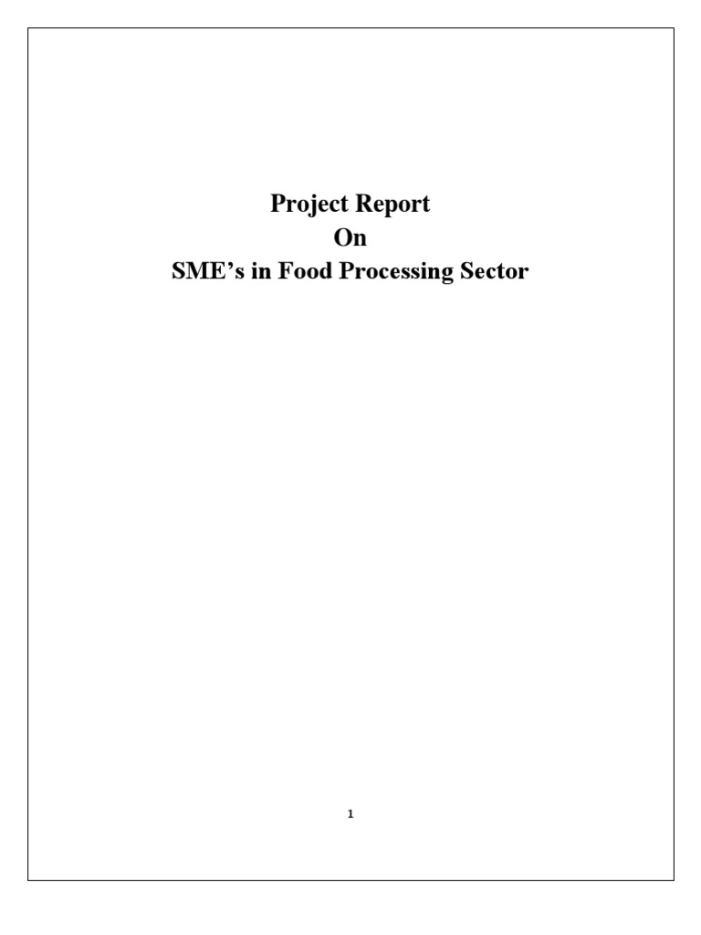 SME's in Food Processing Sector | Download Free PDF | Small And Medium ...