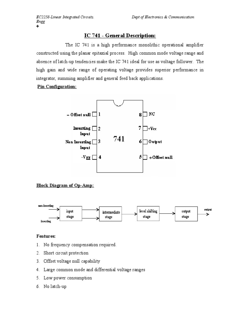 LIC Lab Manual | PDF | Operational Amplifier | Amplifier