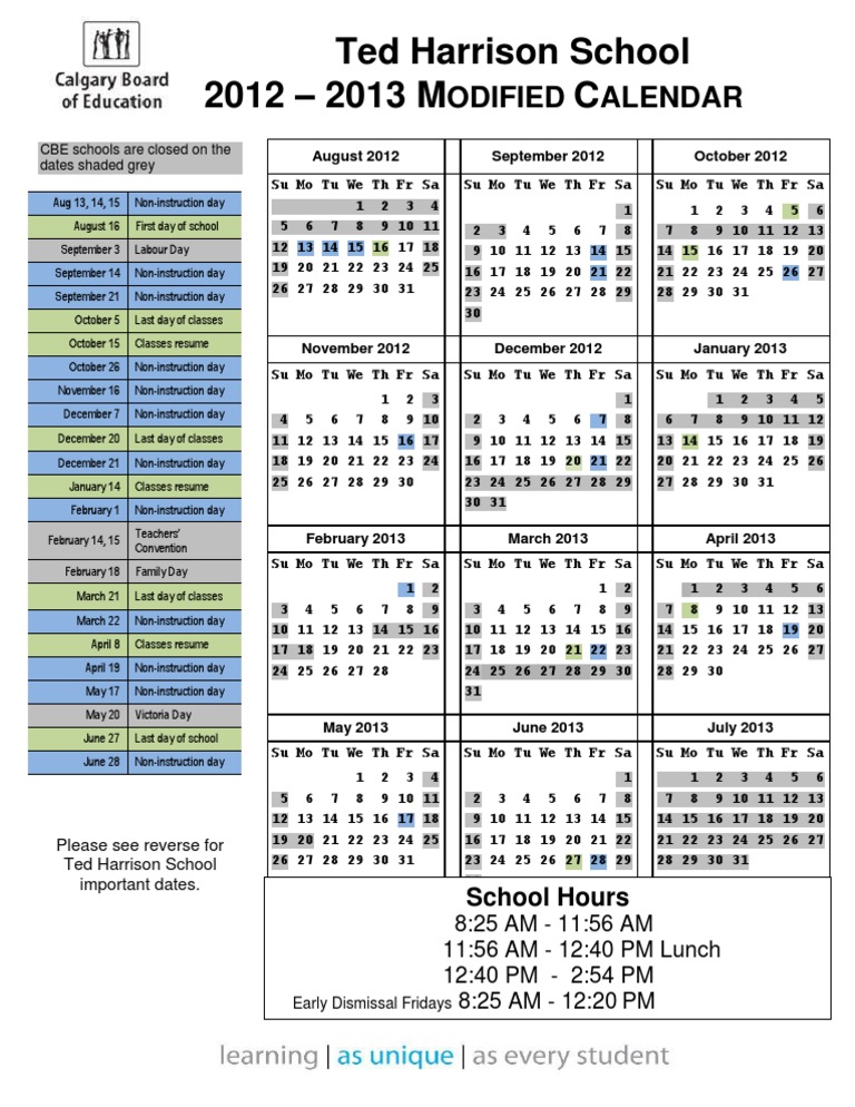 Ted Harrison School Calendar 2012-2013 | PDF | Sports & Recreation ...