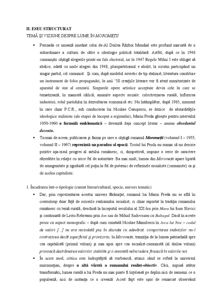 Morometii Eseu | PDF