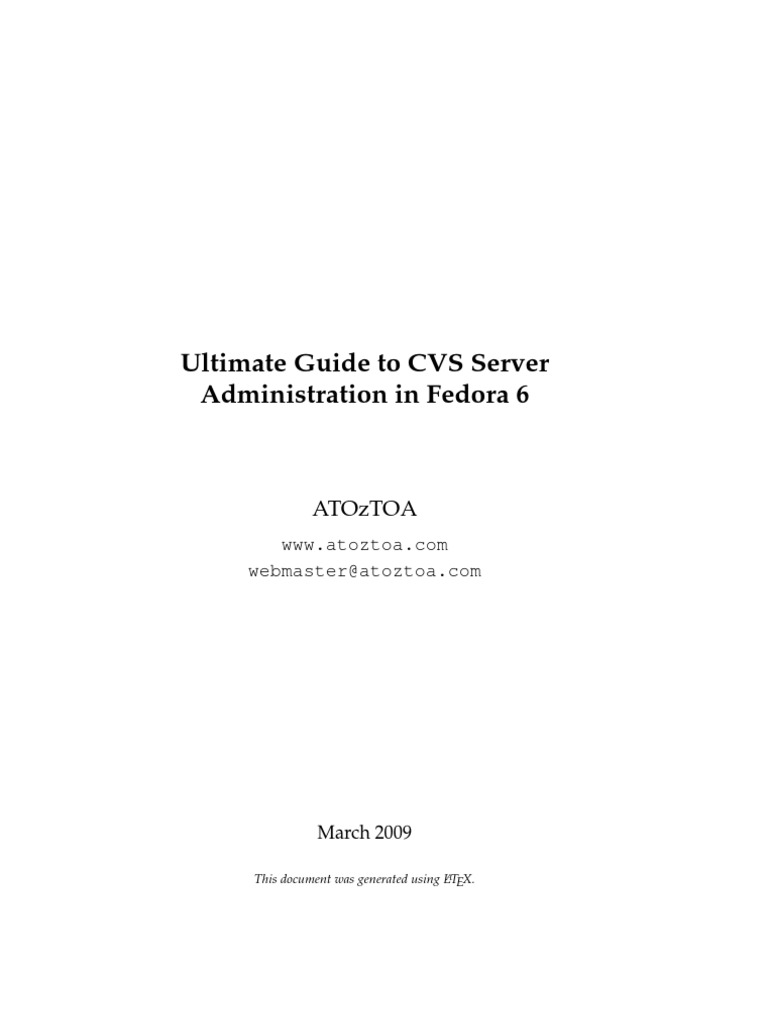Ultimate Guide To CVS Server Administration in Fedora 6 | PDF | Sudo ...