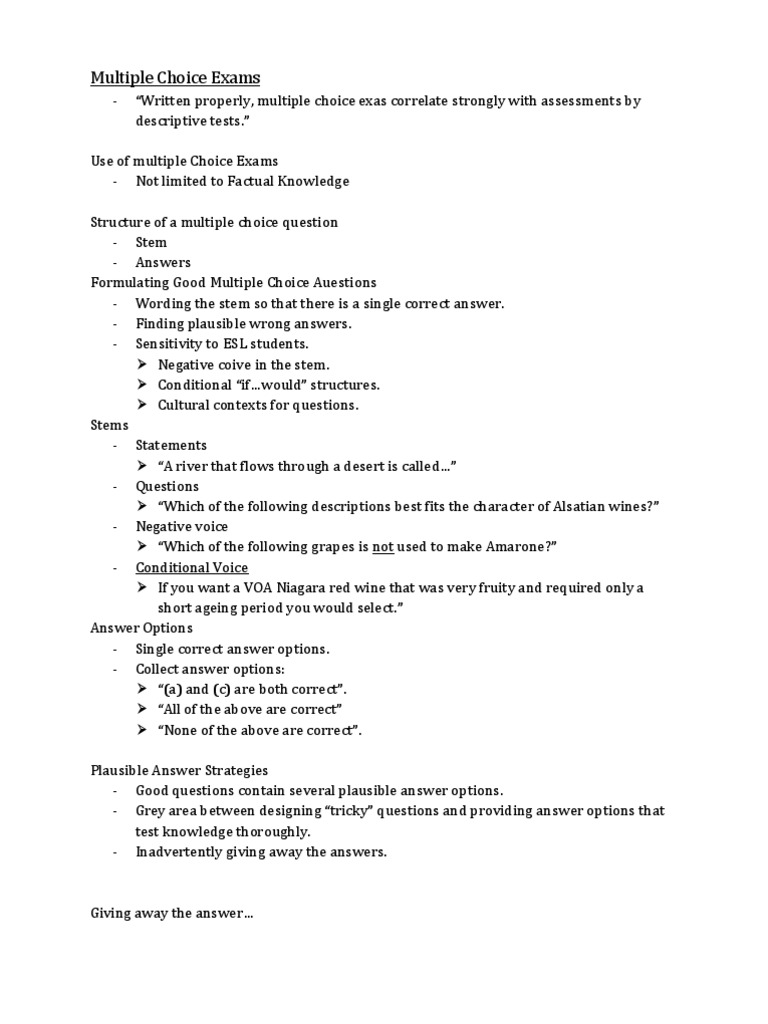 Multiple Choice Exams | PDF | Multiple Choice | Test (Assessment)