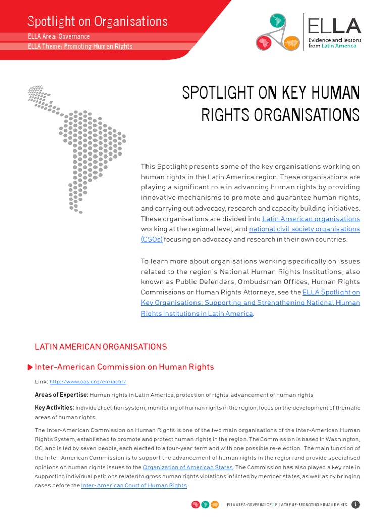 SPOTLIGHT ON ORGANISATIONS: Key Human Rights Organisations | PDF ...