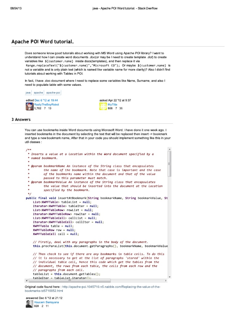 Apache Poi Word Tutorialpdf 4243